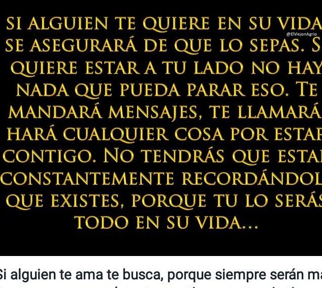 Cuando alguien te quiere en su vida, se nota