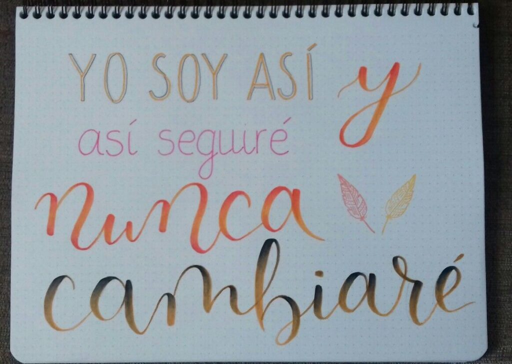 Yo soy así y así seguiré, nunca cambiaré.