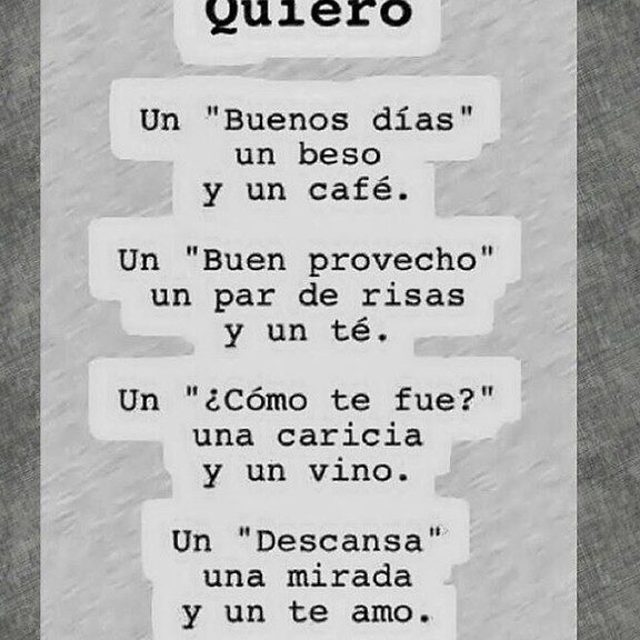 Un buen día, un beso y un café.
